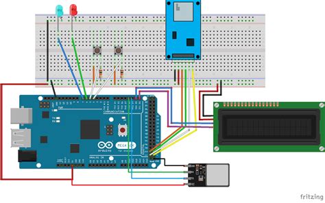 Fingerprint Based Attendance System Project Circuit Diagram