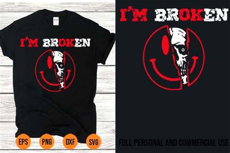 I M Broken Invisible Illness I M Ok Confused Smile Svg