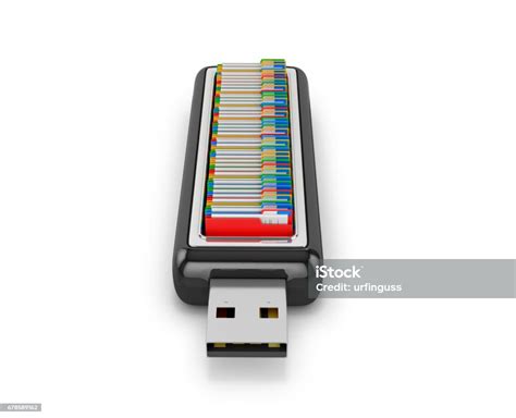 帶文檔的多彩多姿的 Office 資料夾 位於白色背景上的 Usb 磁碟機內3d 插圖 照片檔及更多 檔案 照片 檔案 Usb 手指