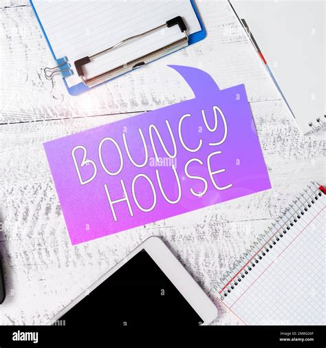 Conceptual Display Bouncy House Word Written On Automated Program That