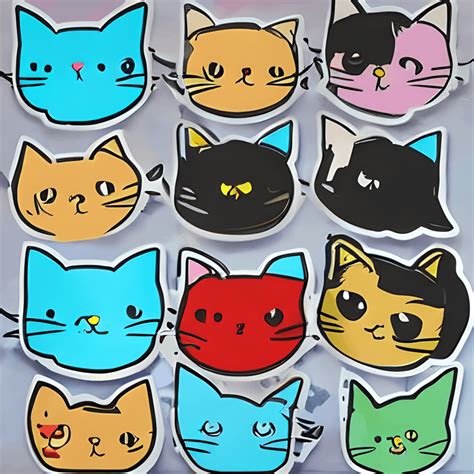 Cat Stickers Cartoon · Creative Fabrica