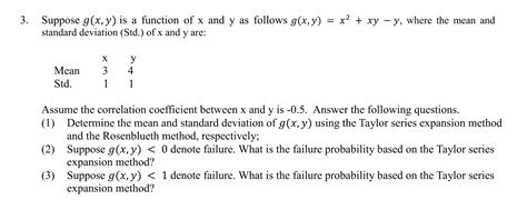 Solved Suppose Gxy Is A Function Of X And Y As Follows