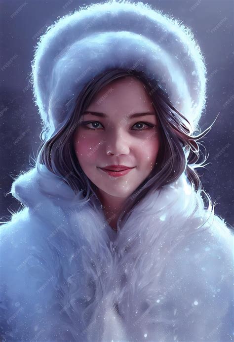 Premium Photo Close Up Portrait Cute Girl In Winter Christmas Style