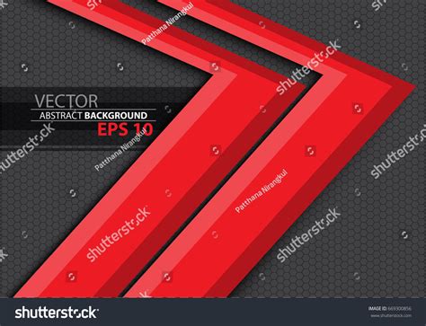 Abstract Red Arrow Overlap On Gray Stock Vector Royalty Free