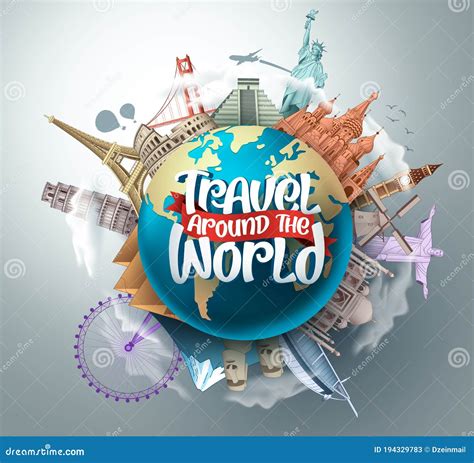 Travel Around The World Vector Landmarks Design Travel In Famous