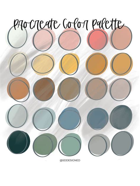Boho Procreate Color Palette Muted Rainbow Color Palette Procreate Ipad Instant Download Etsy