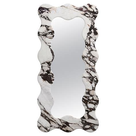 Form La Onda Floor Mirror 78”h X 42”w X 1 5”d Verde Alpi And Carrara Marble For Sale At 1stdibs