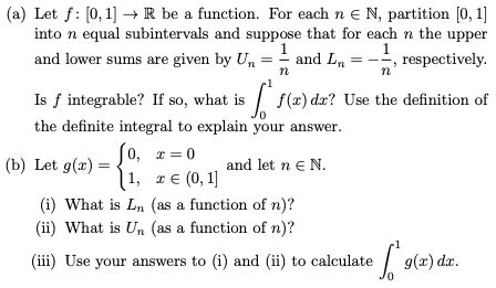 Solved A Let F 0 1 R Be A Function For Each NN Chegg Com