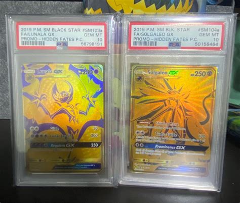 Psa 10 Lunala GX Psa 10 Solgaleo GX Hidden Fates Pokemon TCG Hobbies Toys Memorabilia