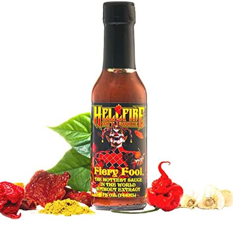 Hellfire Hot Sauce Fiery Fool Extreme Hot Sauce Without Extract