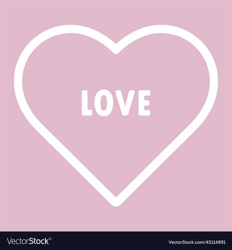 Pink Sticker Heart With The Inscription Love Vector Image