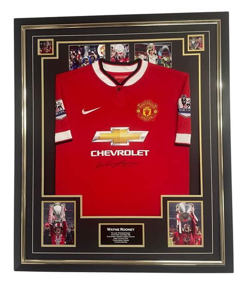 Framed Wayne Rooney Of Manchester Signed Shirt Signed Memorabila Shop