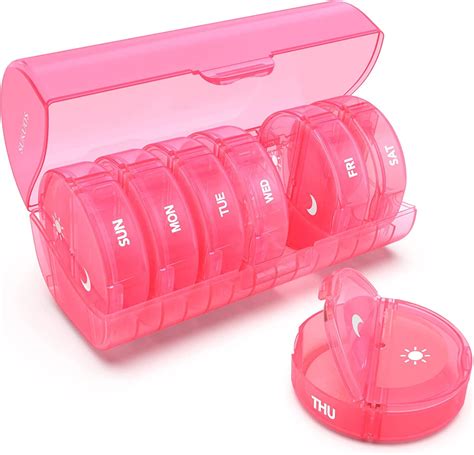 Sukuos 7 Day Weekly Pill Organizer Am Pm Individual Medicine