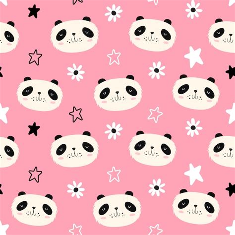 Premium Vector Vector Seamless Pattern With Pandas
