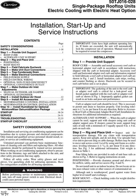 Carrier 50tj016 028 Users Manual