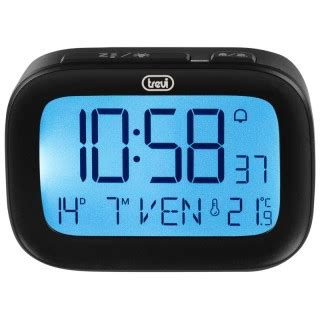 Trevi SLD3850 Nero Orologio Digitale Sveglia Calendario Termometro