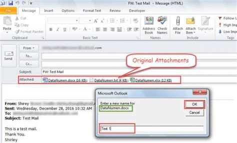 How To Rename The Attachments When Forwarding An Email In Outlook