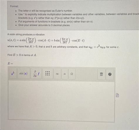Solved Format The Letter E Will Be Recognised As Euler S Chegg