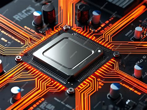 Advanced Technology Visualization Circuit Board And Cpu Processor Concept Premium Ai Generated