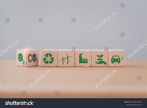 Flipped Wooden Cube Block Co2 Means Stock Photo 2282210035 Shutterstock