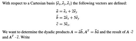 solved with respect to a cartesian basis {ex ey ez} the