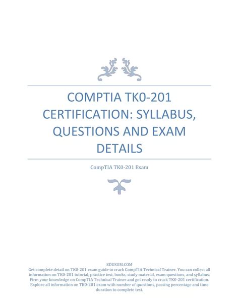 Ppt Comptia Tk Certification Syllabus Questions And Exam