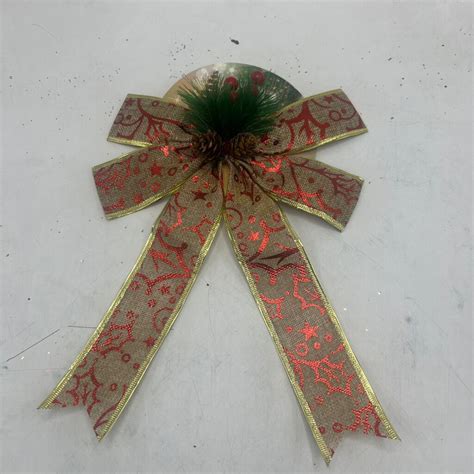 Fjongo Zbukurimi Per Pemen E Krishtlindjeve Gold Dhe E Kuqe Buzi Store