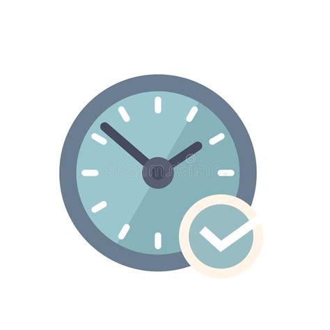 Clock Showing Time Passing With Check Mark Symbol Stock Vector