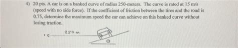 Solved Pts A Car Is On A Banked Curve Of Radius Chegg