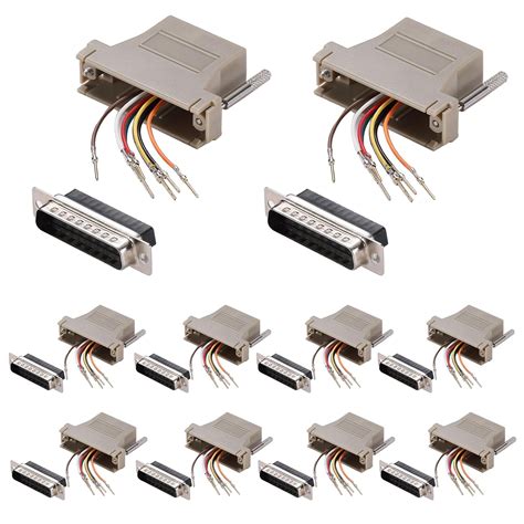 Anmbest 10pcs Db25 Male Ethernet Adapter 25 Pin Serial