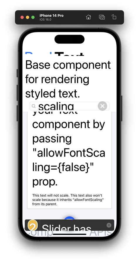 `allowfontscaling` Is Ignored On Ios When Fabric Is Enabled · Issue
