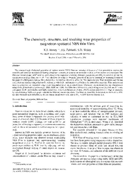 Pdf The Chemistry Structure And Resulting Wear Properties Of