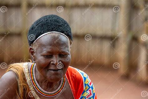 Traditional Costume Worn In A Swazi Village In Swaziland Editorial