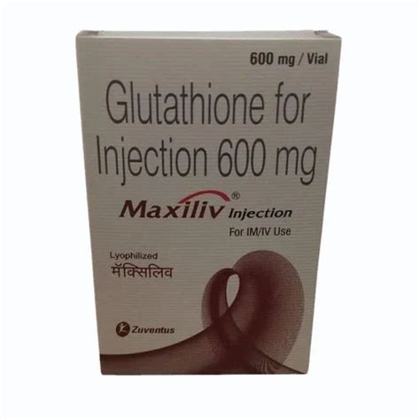 Maxiliv Glutathione Injection Strength 600 Mg Packaging Type Box At