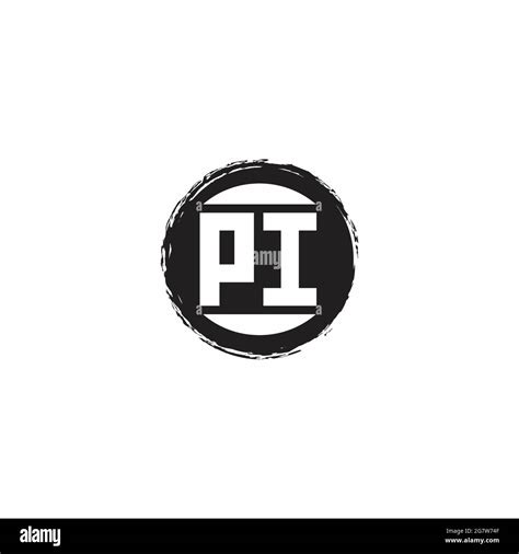 Pi Logo Initial Letter Monogram With Abstrac Circle Shape Design Template Isolated In White