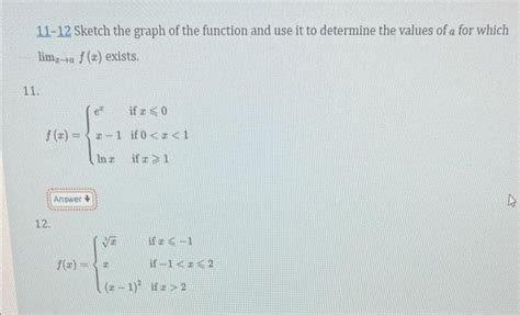 solved 11 12 sketch the graph of the function and use it to
