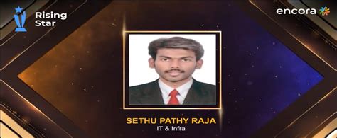 Sethu Pathy Raja On Linkedin Got An Encouraging Award From Encora Inc The Rising Star
