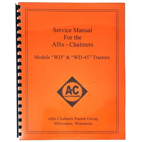Allis Chalmers Wd Wd45 Service Manual Djs Tractor Parts