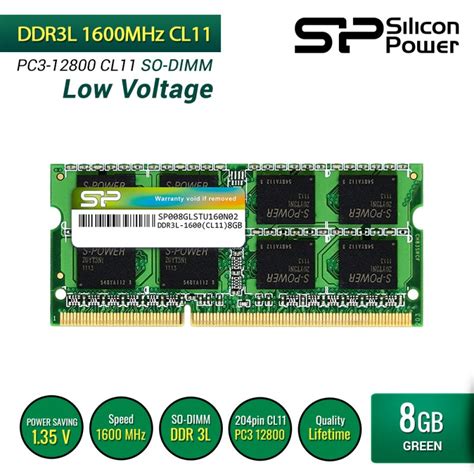 Silicon Power Ddr3l Low Voltage 1600 So Dimm Ram Laptop 8gb
