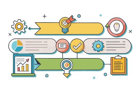 Creative Infographic Illustrating A Business Workflow With Arrows
