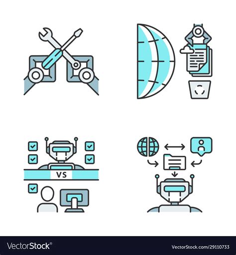 Rpa Color Icons Set Royalty Free Vector Image VectorStock