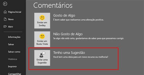 Como Enviar Sugestões De Melhorias Do Excel Para A Microsoft