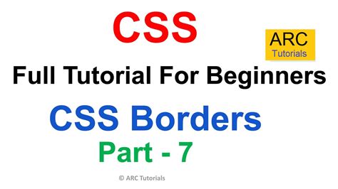 css tutorial for beginners part 7 borders in css youtube