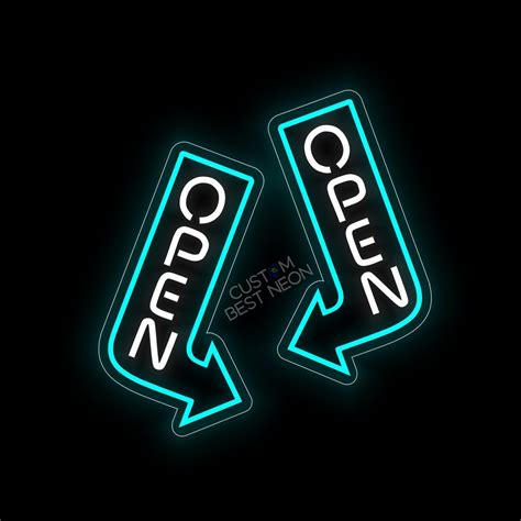 Light Up Arrow Sign Vertical Open Sign Neon Light Storefront Etsy