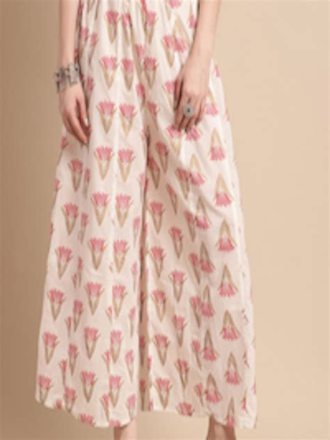 Buy Pistaa Women Floral Printed Cotton Flared Palazzo Palazzos For