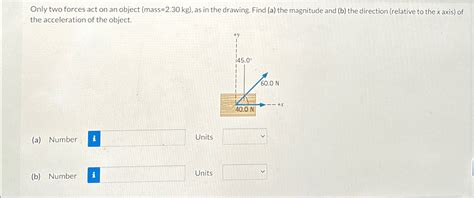 Solved Only Two Forces Act On An Object Mass 2 Solutioninn