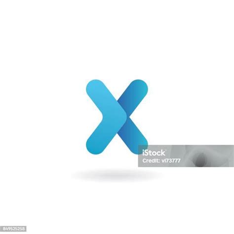 편지 X 로고입니다 블루 벡터 아이콘입니다 리본 글꼴 스타일 알파벳 X에 대한 스톡 벡터 아트 및 기타 이미지 알파벳 X