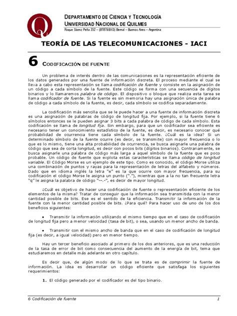6 Codificación De Fuente Pdf