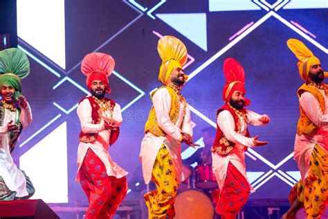 Punjabi Sikh Male Performing Bhangra Dance At Bikaner Camel Festival