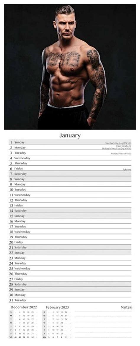 Adult 2024 Slim Calendar Hot Men Hunks 12 Images 1 Per Etsy Uk